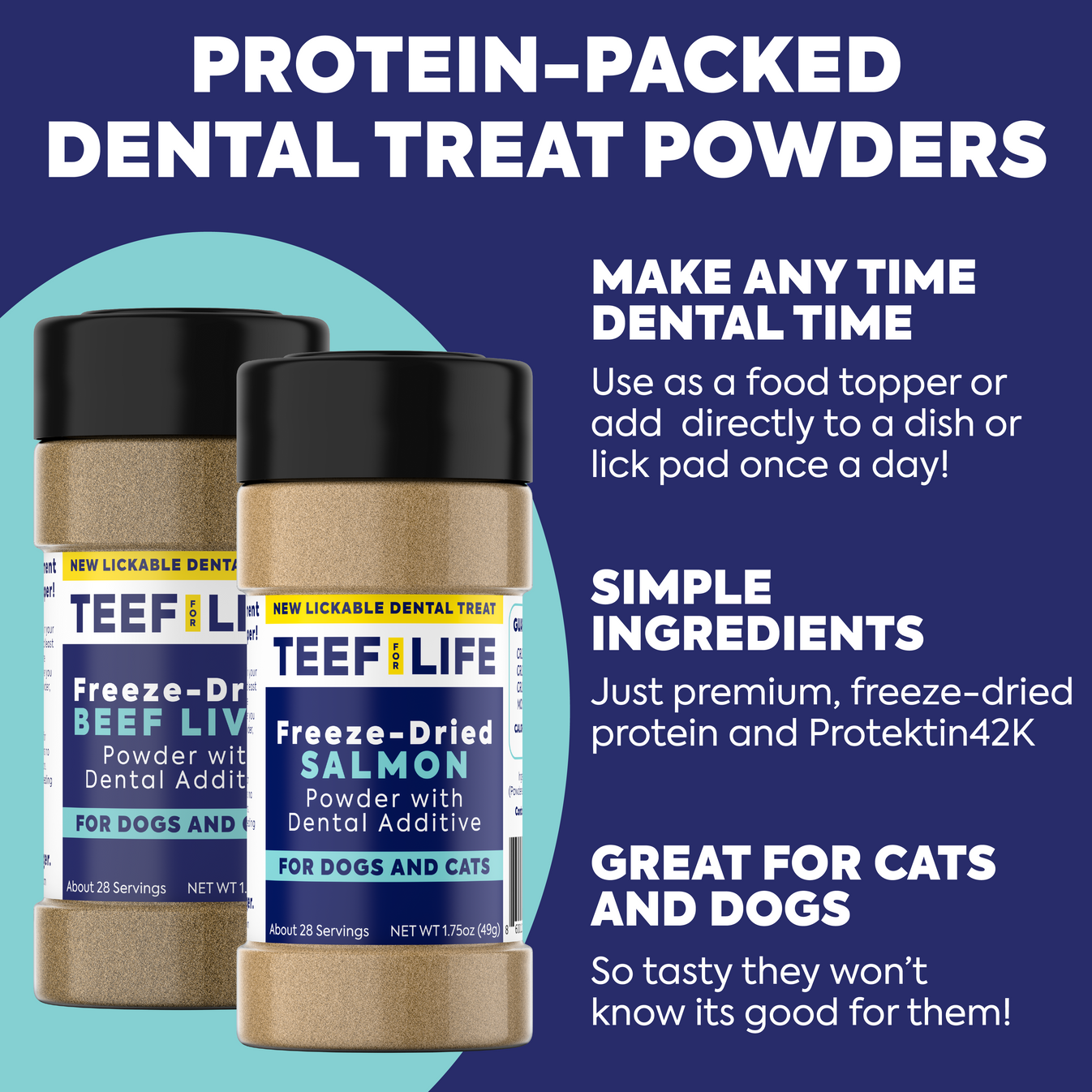 Lickable Treat Powder - Dog and Cat Formula (Beef Liver or Salmon ...